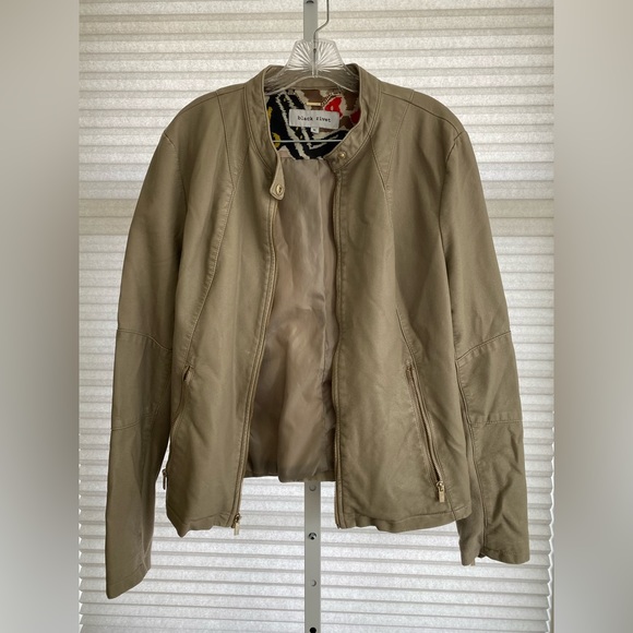 Black Rivet | Jackets & Coats | Black Rivet Beige Faux Leather Jacket ...